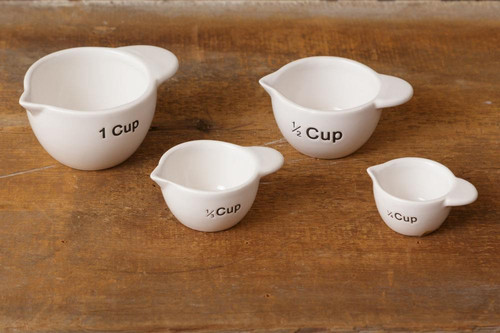 White Ceramic Measuring Cup Set Of 4 | Rowe Spurling Paint