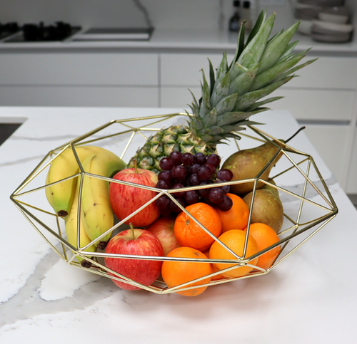 Dash Gold Geometric Fruit Bowl | Tones And Textures