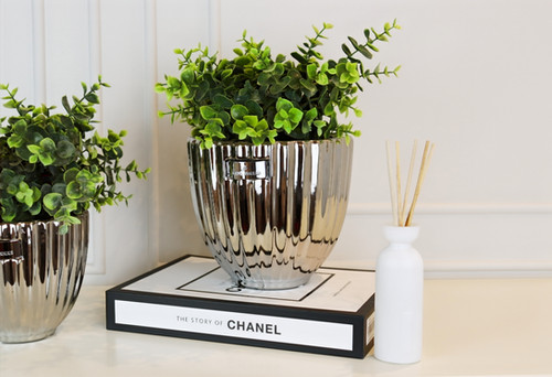 Floretta Large Silver Plant Pot | Tones And Textures