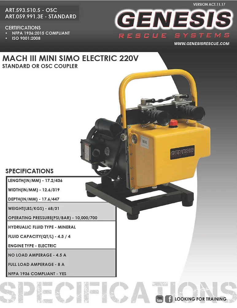 MACH III MINI SIMO STD/OSC™ ELECTRIC 220V | Redline Fire Supply