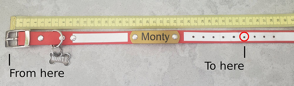 Measuring for new collar using an existing collar
