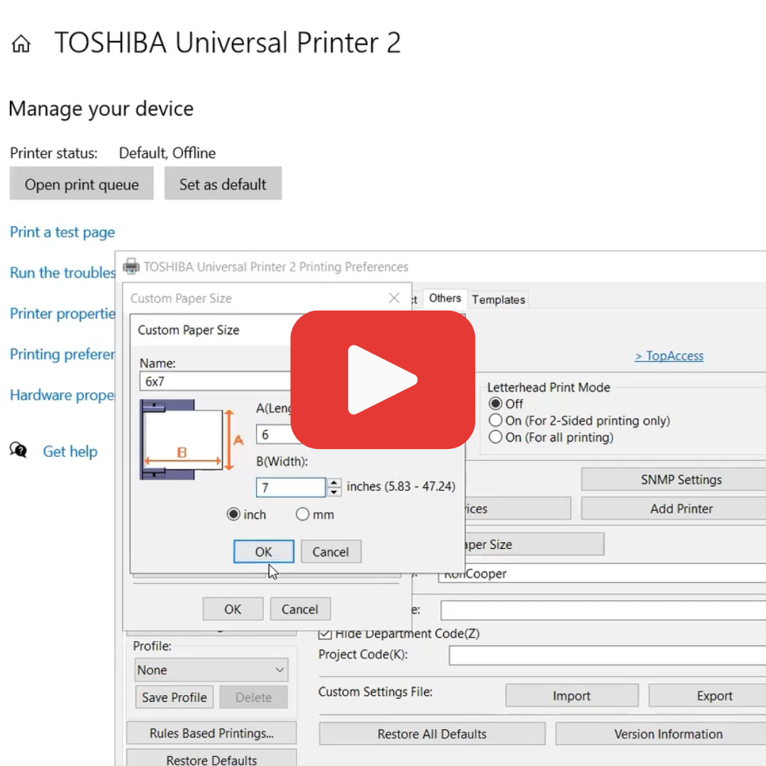 Creating Custom Paper Sizes