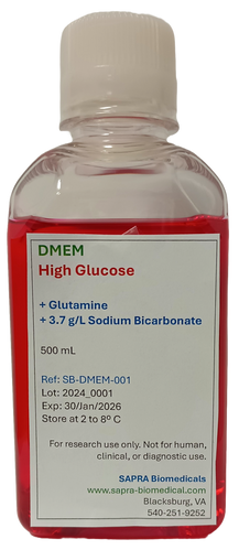 DMEM, 1X, High Glucose, 500mL | SAPRA Biomedicals