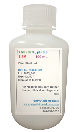 Tris HCl Buffer, 1.5M, pH 8.8 (25 ºC), 100mL | SAPRA Biomedicals