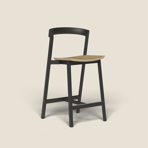 Mornington Counter Stool with Backrest and Oak Seat | Measured