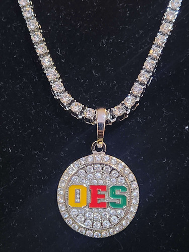 OES pendant with Tennis Diamond Necklace | The Ring Creator