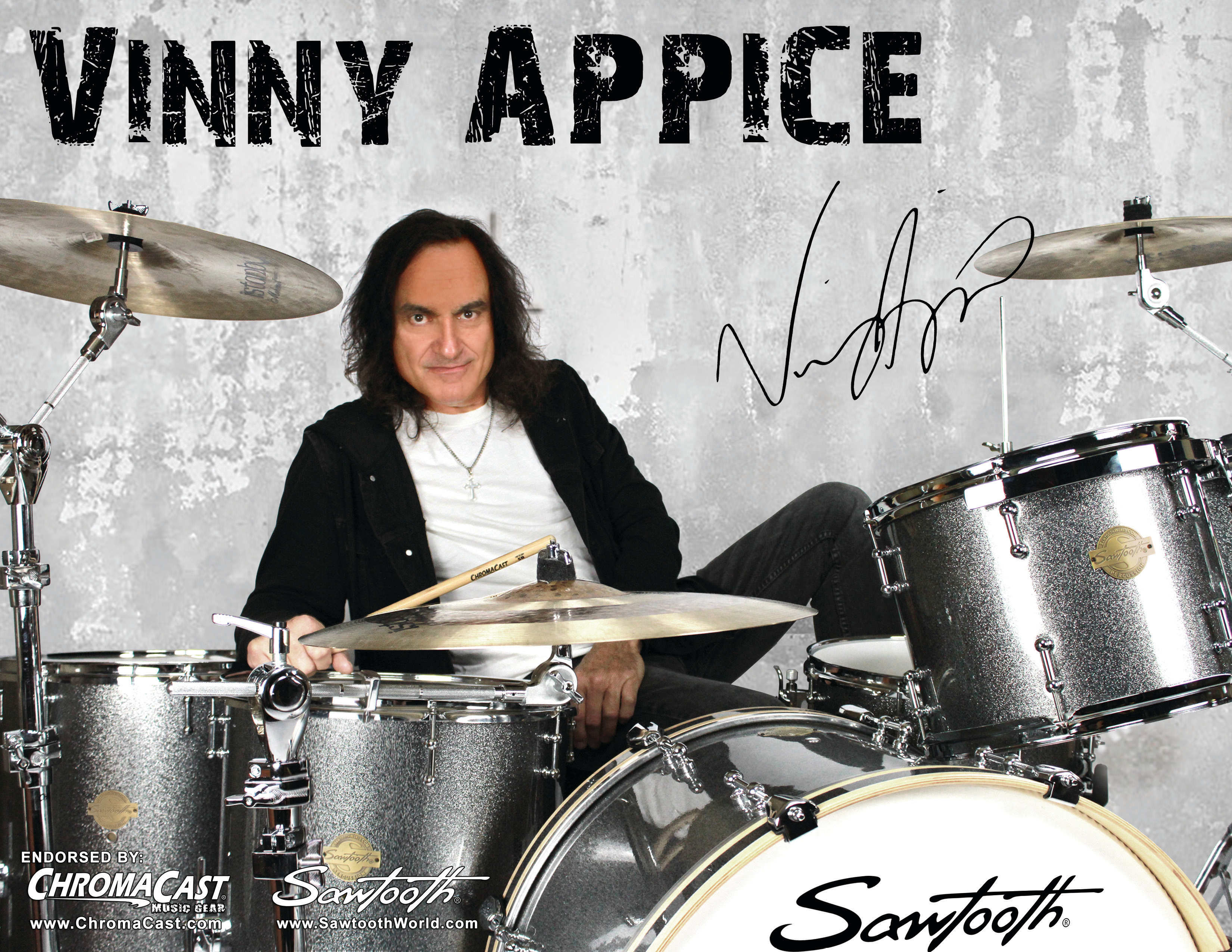 ChromaCast Vinny Appice Signature 5B USA Hickory Drumsticks