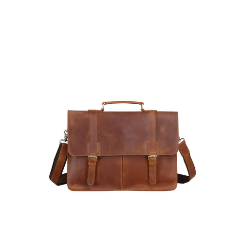 WORN LOOK GENUINE LEATHER BRIEFCASE | Touri