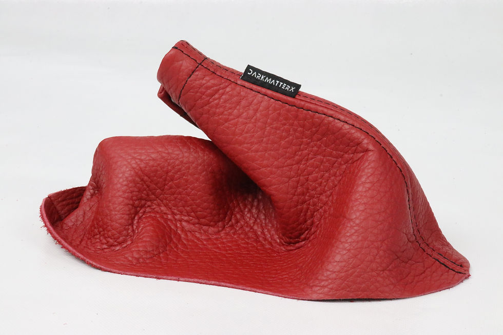 Red Gaucho Leather E-Brake Boot w/ Black Thread Subaru WRX & STI (2005 ...