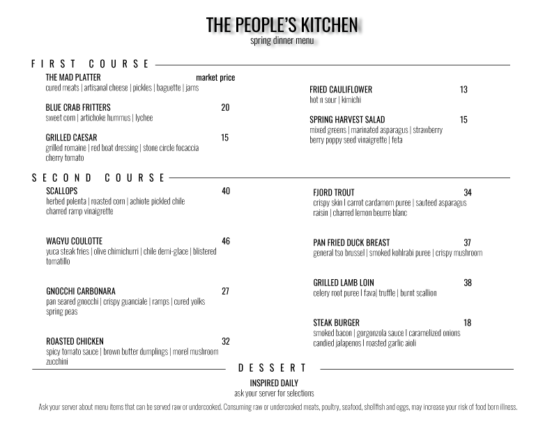 Dinner | People's Kitchen