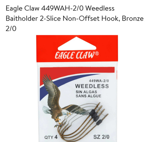 Eagle Claw Weedless 2-Slice Non- Offset 2/0 Hook | Edisto River Outdoor