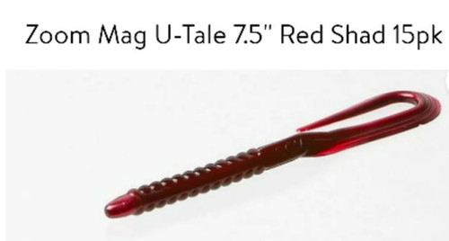 Zoom Mag U-Tail Red Shad 7.5 in. 15 pack | Edisto River Outdoor
