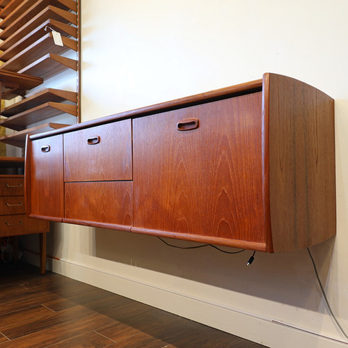 Vintage Custom-made Teak Floating Stereo Cabinet | bananalab