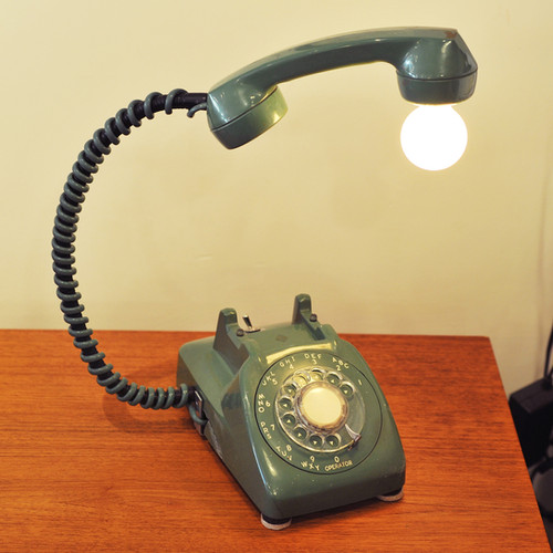 Upcycled Vintage Rotary Phone Table Lamp by Banana Lab. | bananalab