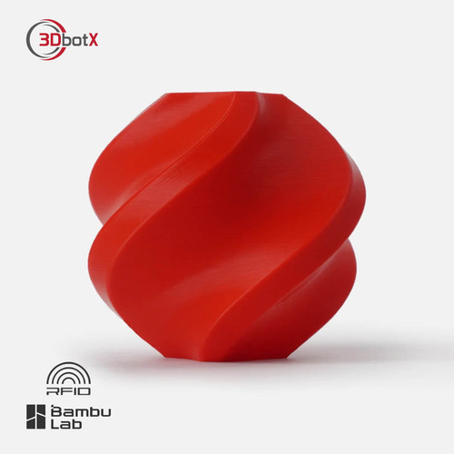 גליל פילמנט איכותי מתוצרת Bambu Lab מסוג PLA Tough בצבע אדום vermilion ...