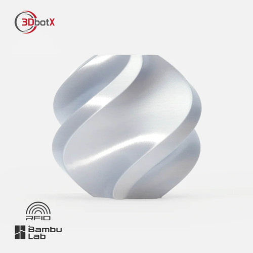גליל פילמנט איכותי מתוצרת Bambu Lab מסוג PLA SilK בצבע כסף | 3DbotX