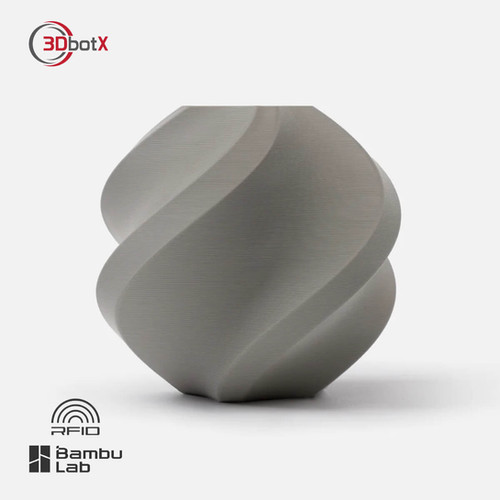 גליל פילמנט איכותי מתוצרת Bambu Lab מסוג PLA Basic בצבע אפור | 3DbotX