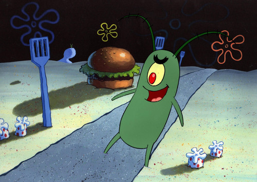 HUGE PLANKTON Production cel from SLEEPY TIME #8097 | allpremiumanimation