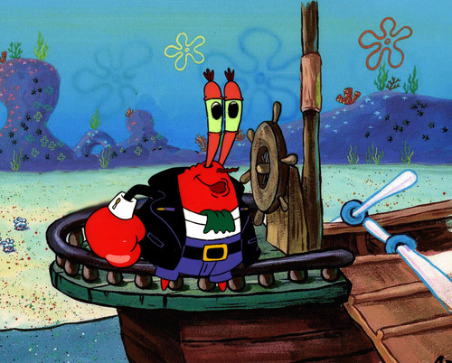 FULL IMAGE CAPTAIN KRABS "ARRGH" Production cel #10214 ...