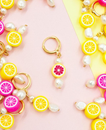 Pink Lemon Earrings | Mythos and Muse