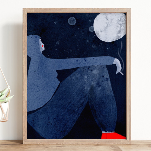 Illustration MOONMOOD Kunstdruck | Tomke Taube Art & Il