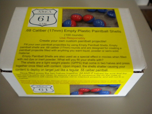 100 empty shells, .68 Caliber RED/BLUE Plastic Paintball Shell | aabuddinc