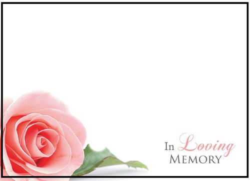 In Loving Memory Pink Rose Large Card | Cards 4 Flowers