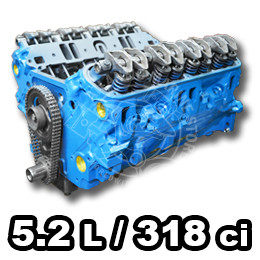 5.2 L 318 CID - Long Block Model - Inboard Engine - Remanufactured ...