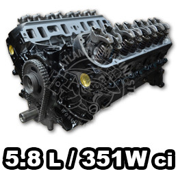 5.8 L 351 W CID - Long Block Model - Inboard Engine - Remanufactured ...