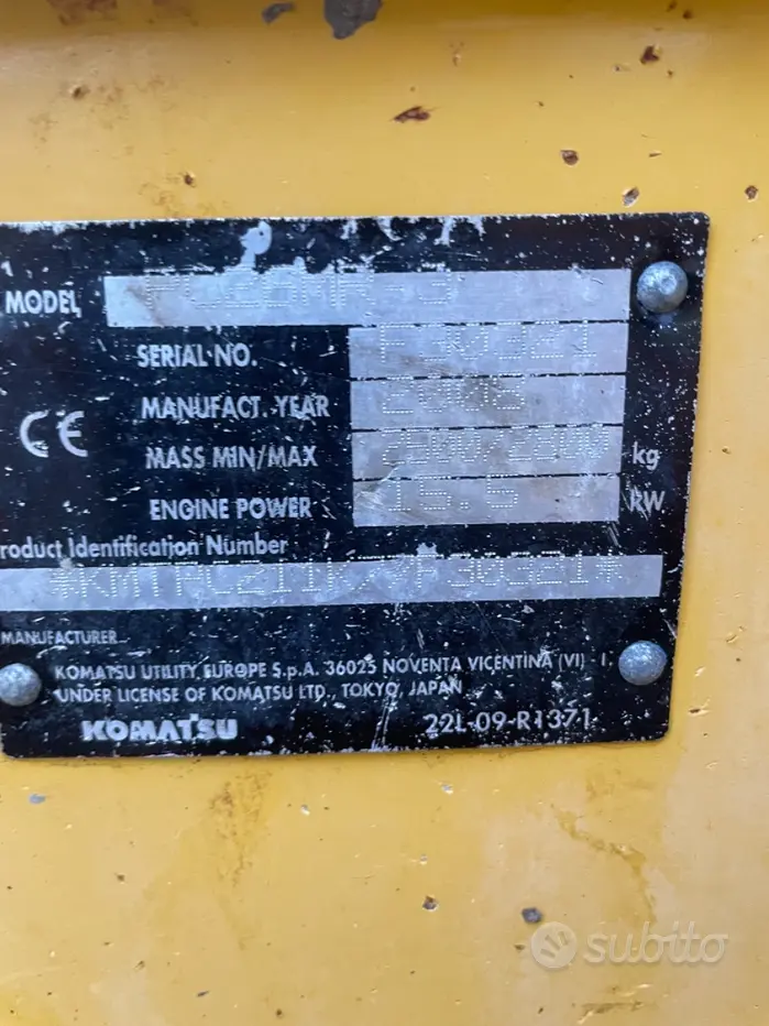Komatsu PC26 Anno 2008 | Noveusato
