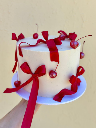 Cherry and Bow cake design | Cake shop in Perth