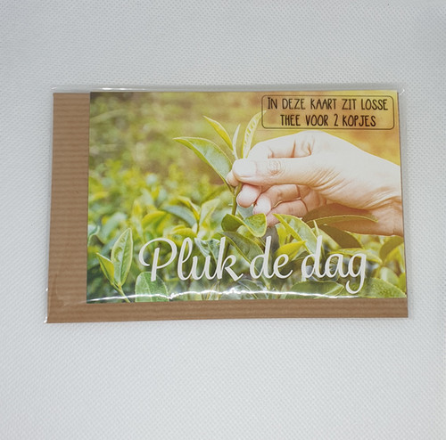 Thee in een kaartje ( pluk de dag) | Vrouwtje Theeleut