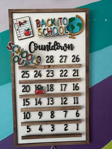 Back To School & School's Out Countdown - 3D- Sign | Gander Studio