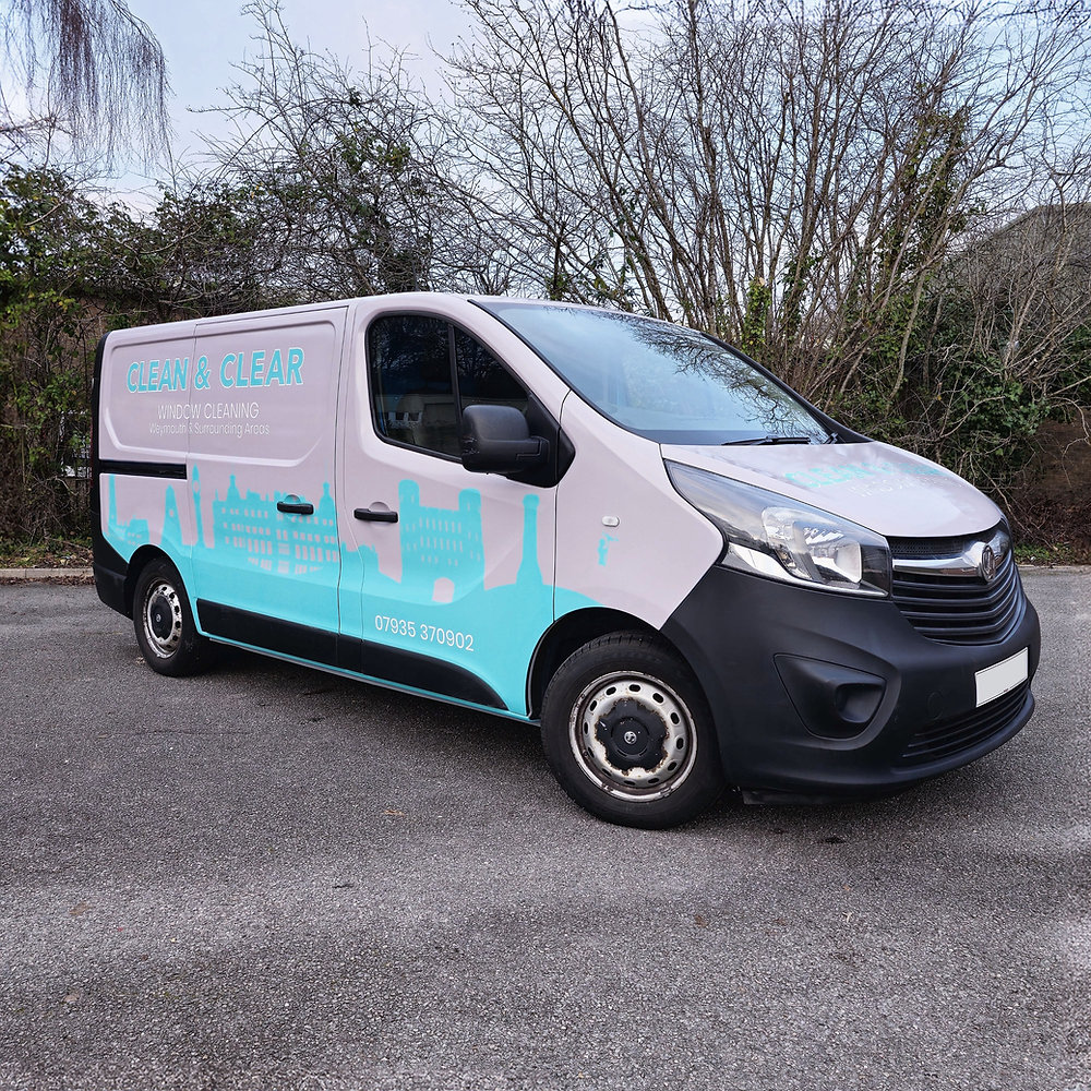 Full & Partial Van Fleet Wrap installed for Clean & Clear Window Cleaning.