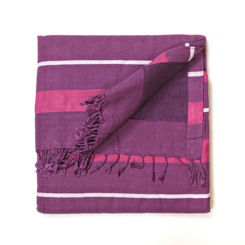 Handwoven Beach Towel Purple | karybu