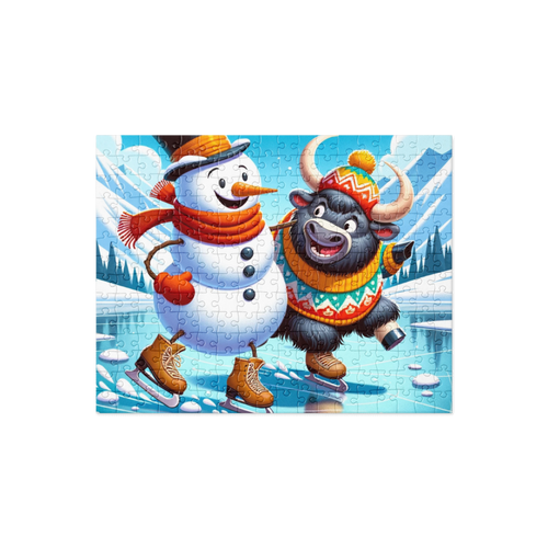 Jigsaw Puzzle - Snowman and Yeti iceskating | Amrita-Seattle