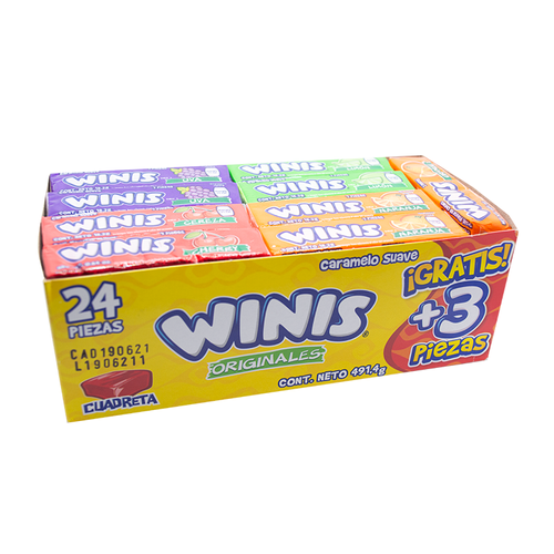 Tubo Frutal Winis 24 Pzas | Candy Rico