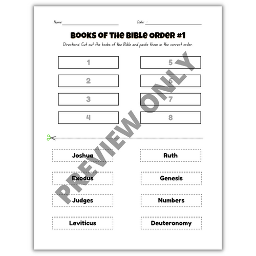 Books of the Bible Cut & Paste Activity Collection | GO YE KIDS