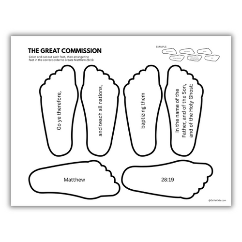 Great Commission Foot Cards | GO YE KIDS