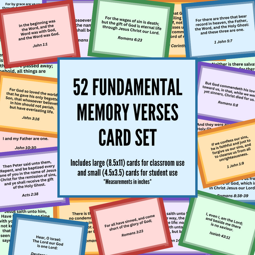 52 Fundamental Memory Verses Card Set | GO YE KIDS
