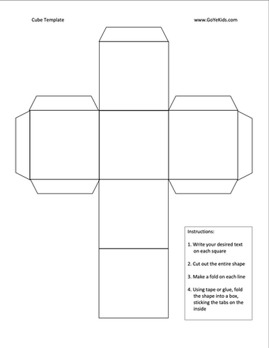 Blank Cube Template | GO YE KIDS