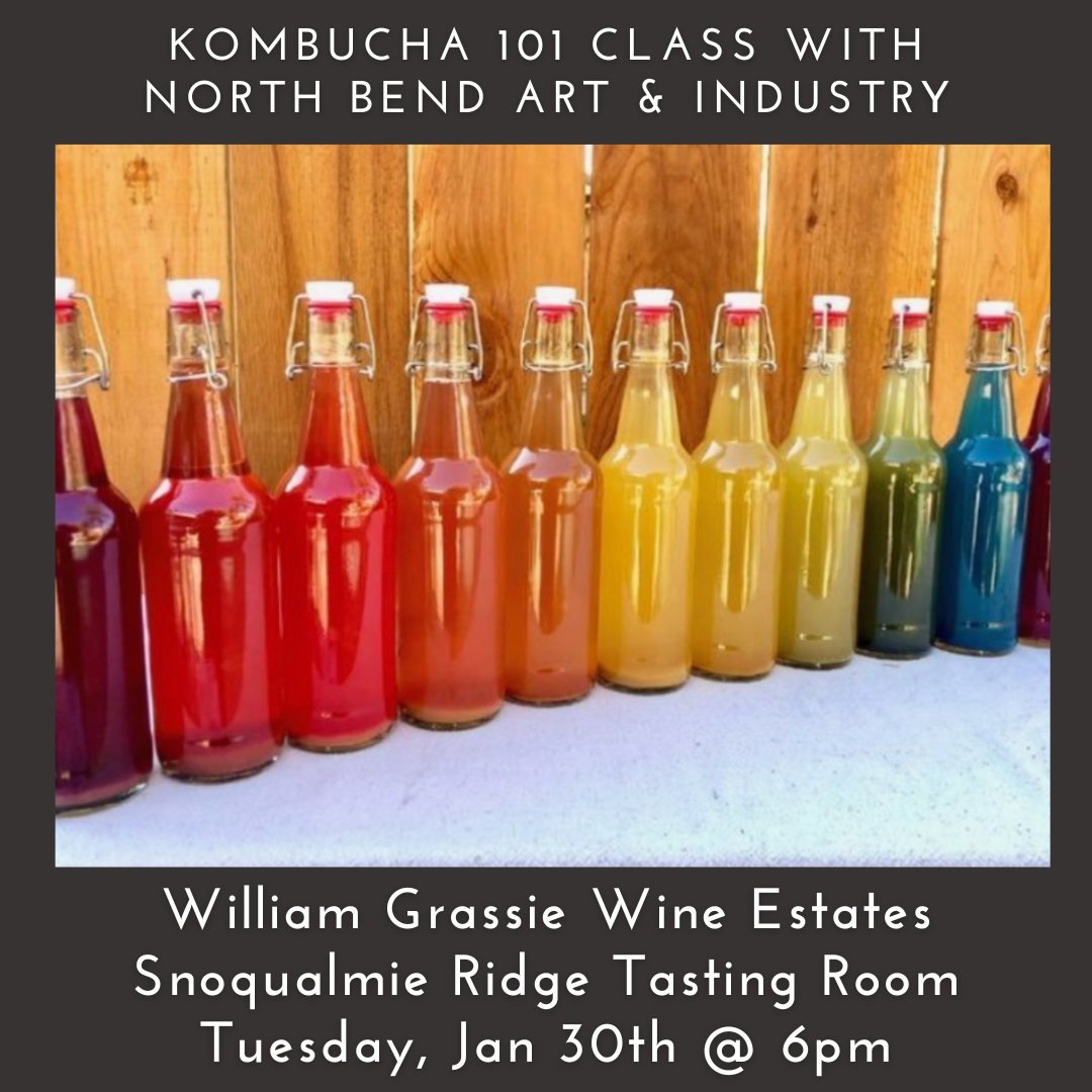 Kombucha 101 Class with North Bend Art & Industry | Wm Grassie Wines