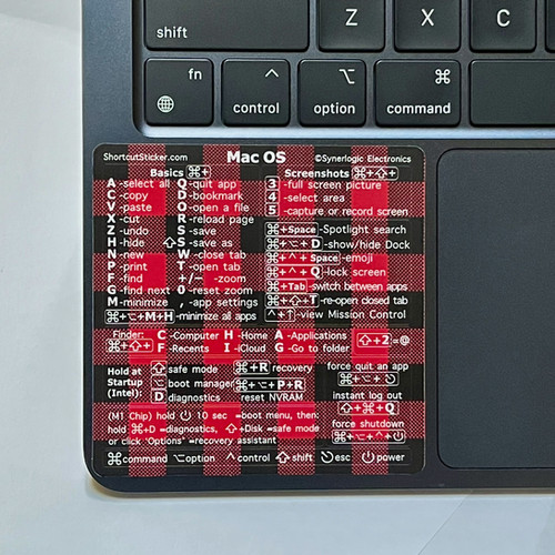 Mac OS Shortcut Vinyl Sticker for 13-16" MacBook (M+Intel 2020-2023 ...