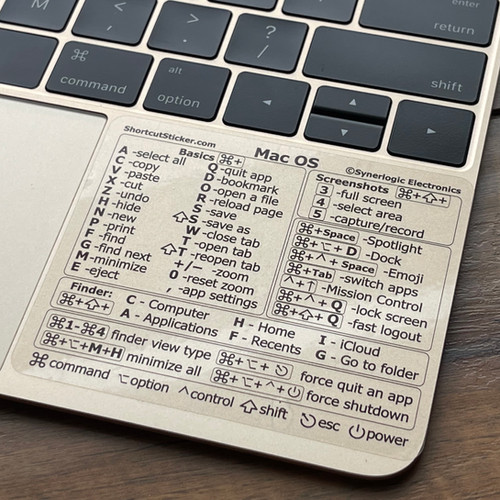 Mac OS Shortcut Vinyl Sticker Universal for any Macbook 11"-16 ...
