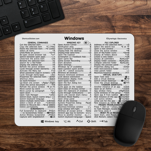 Windows 10/11 Ultimate Reference Keyboard Shortcut Mouse Pad | Shortcut ...