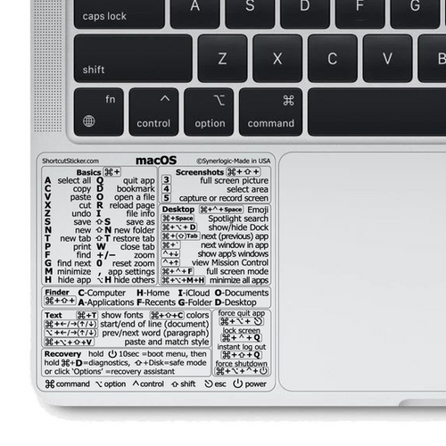 Mac OS Shortcut Vinyl Sticker for Macbooks 2020 and newer | Shortcut ...