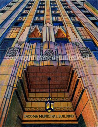 Tacoma Municipal Building; 11"x14" print | Anne deMille Flood G