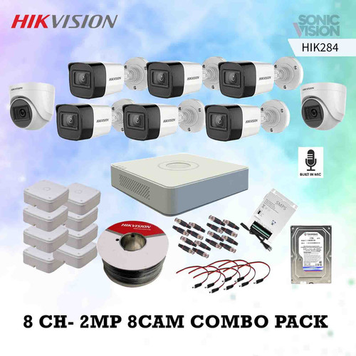 Combo Offer 8CH DVR 8 Bullet Camera 2MP Hikvision | Sonicvision