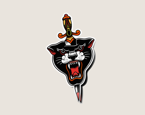 PANTHER DAGGER STICKER | PrimitivArt