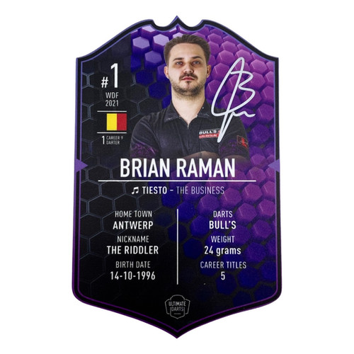 Brian Raman Ultimate Darts Karte small signiert | Merchndarts